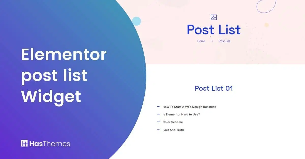 Elementor post list widget - HasThemes Blog